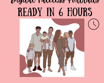 Personalised Digital Faceless Portraits, Made to Order - Etsy