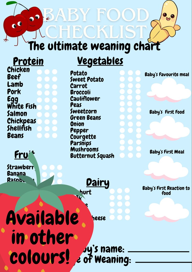 Ultimate Baby Weaning Chart Digital Download - Etsy