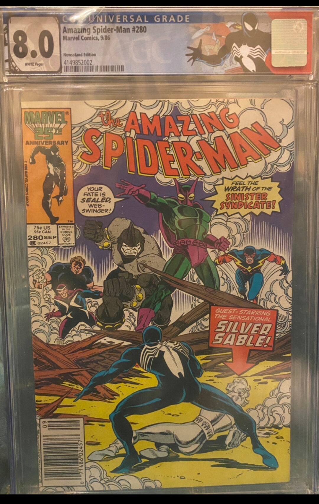 The Amazing Spider Man Marvel 25th Anniversary Comic Book Issue 280 CGC ...