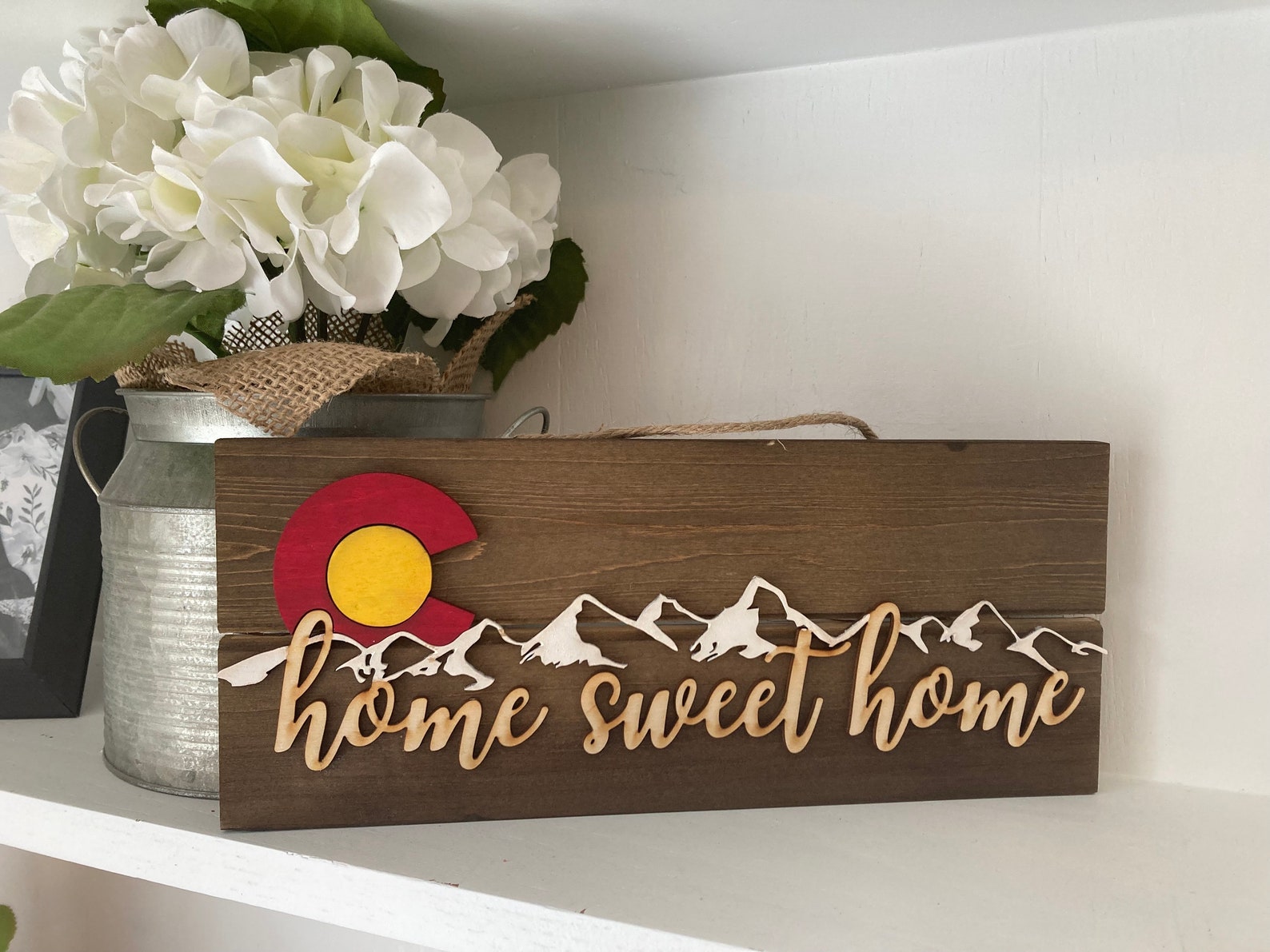 Home Sweet Home Colorado Sign | Wooden Sign | Colorado Flag With ...