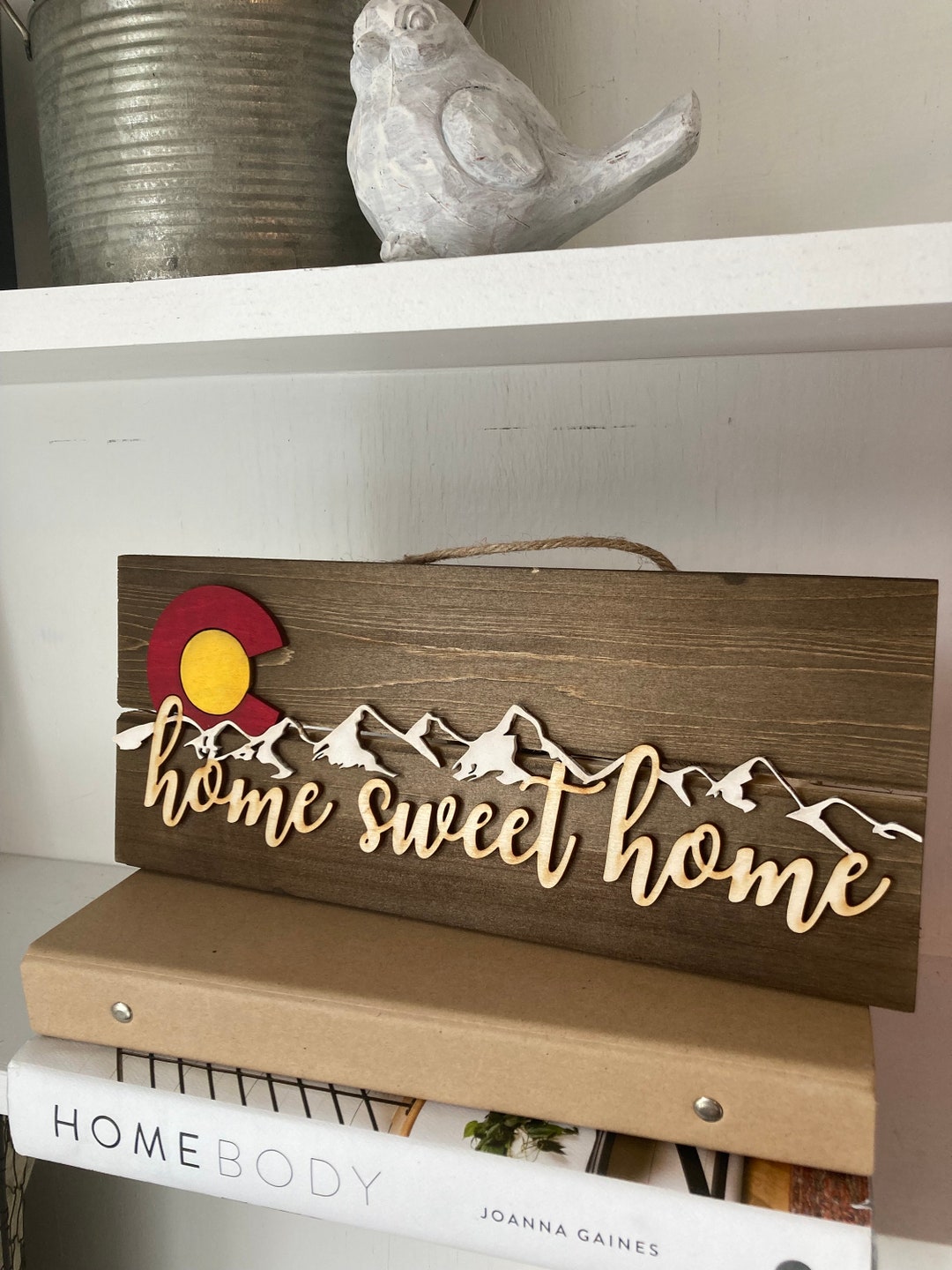 Home Sweet Home Colorado Sign | Wooden Sign | Colorado Flag With ...