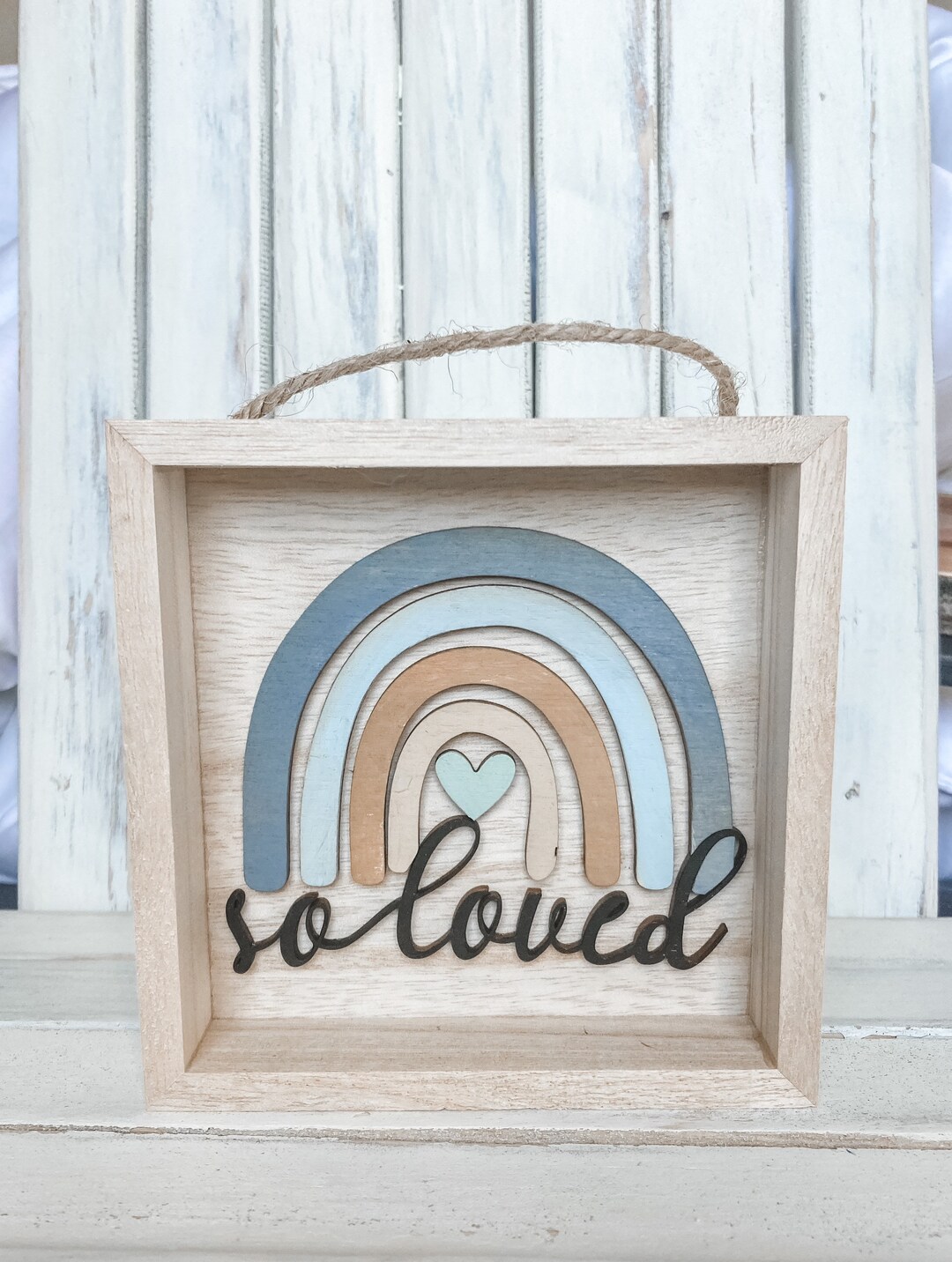 Mini Square Rainbow so Loved Sign | Nursery Sign | Kids Sign - Etsy