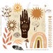 Boho Clipart PNG Bundle: Celestial Sun, Rainbow, Flowers (digital ...