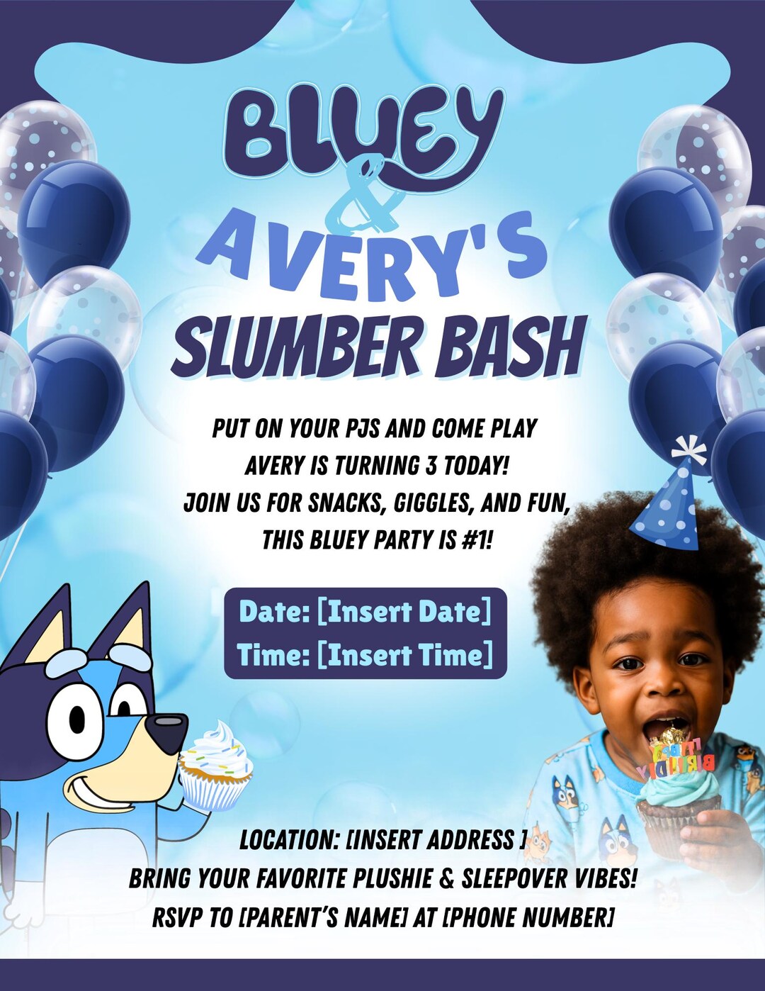 Bluey Birthday Flyer - Etsy