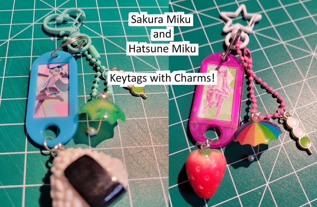 Vocaloid Hatsune Miku and Sakura Miku KEYTAG CHARMS - Etsy