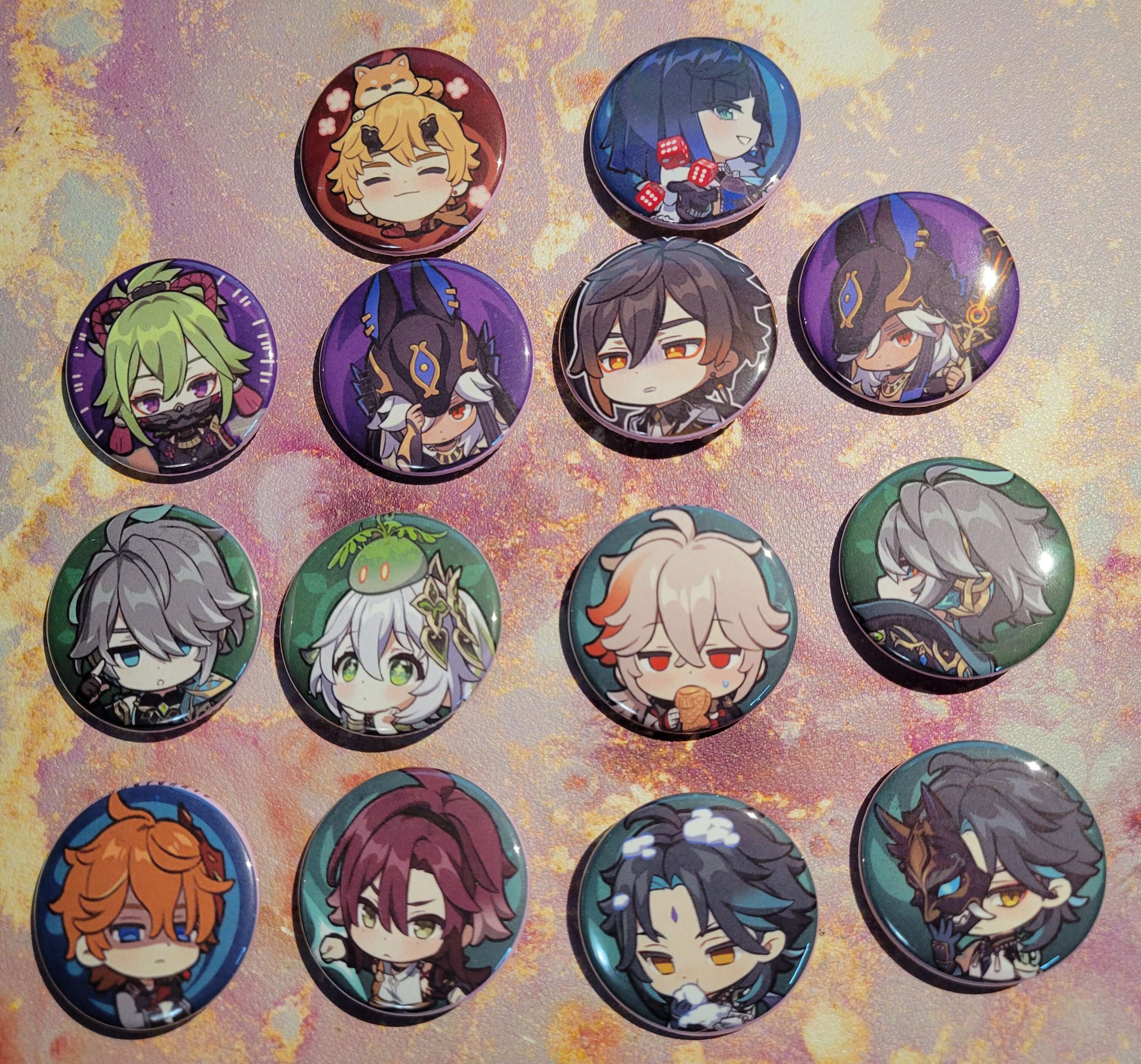 Genshin Impact Paimon Painting 1.5 Inch Buttons ALL Design up to SET 29 ...