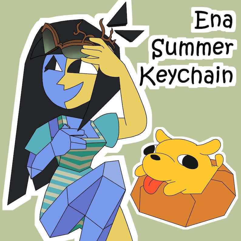 ENA and Hourglass Dog Summer Time Joel G Keychain - Etsy