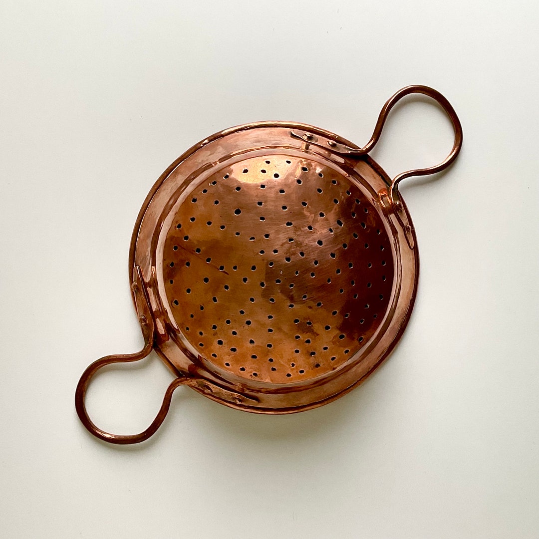 Antique Danish Hand Forged Copper Colander/strainer From Approx. 1800s ...
