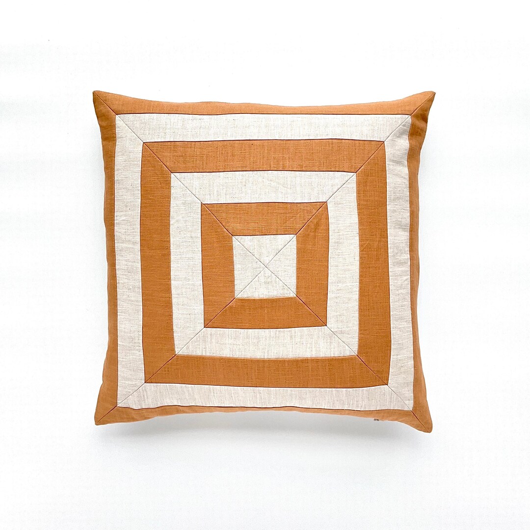 Danish Designed and Handmade Linen Patchwork Cushion. Size 50x50cm. 19.55x 19.55 Inches. - Etsy