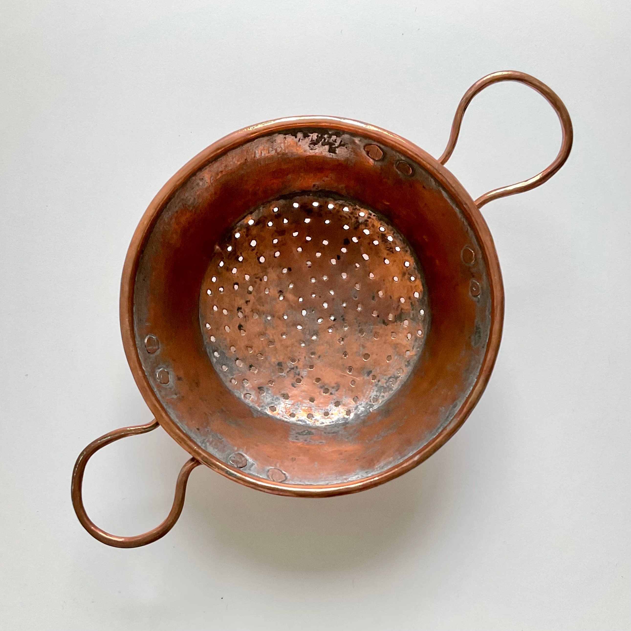 Antique Danish Hand Forged Copper Colander/strainer From Approx. 1800s ...