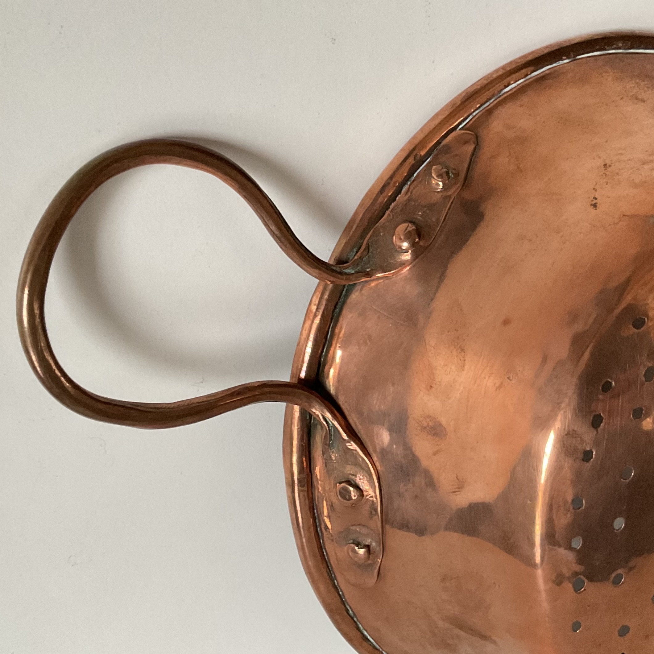 Antique Danish Hand Forged Copper Colander/strainer From Approx. 1800s ...