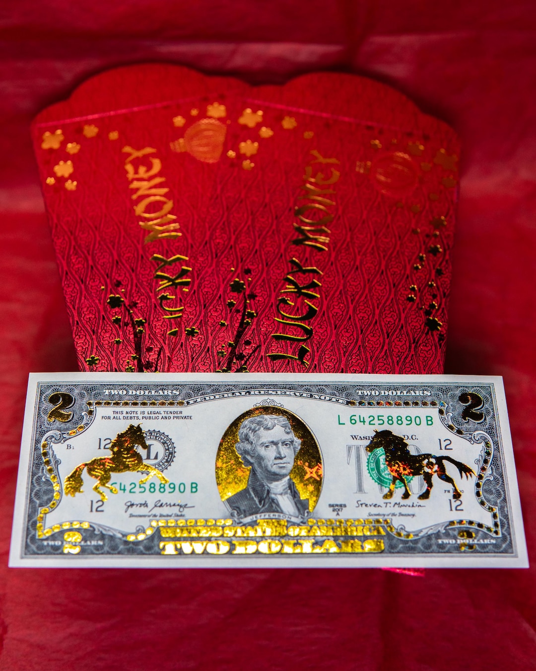 2 Dollars Bill, 8K Gold Plated Chinese Zodiac Lucky Money - Etsy