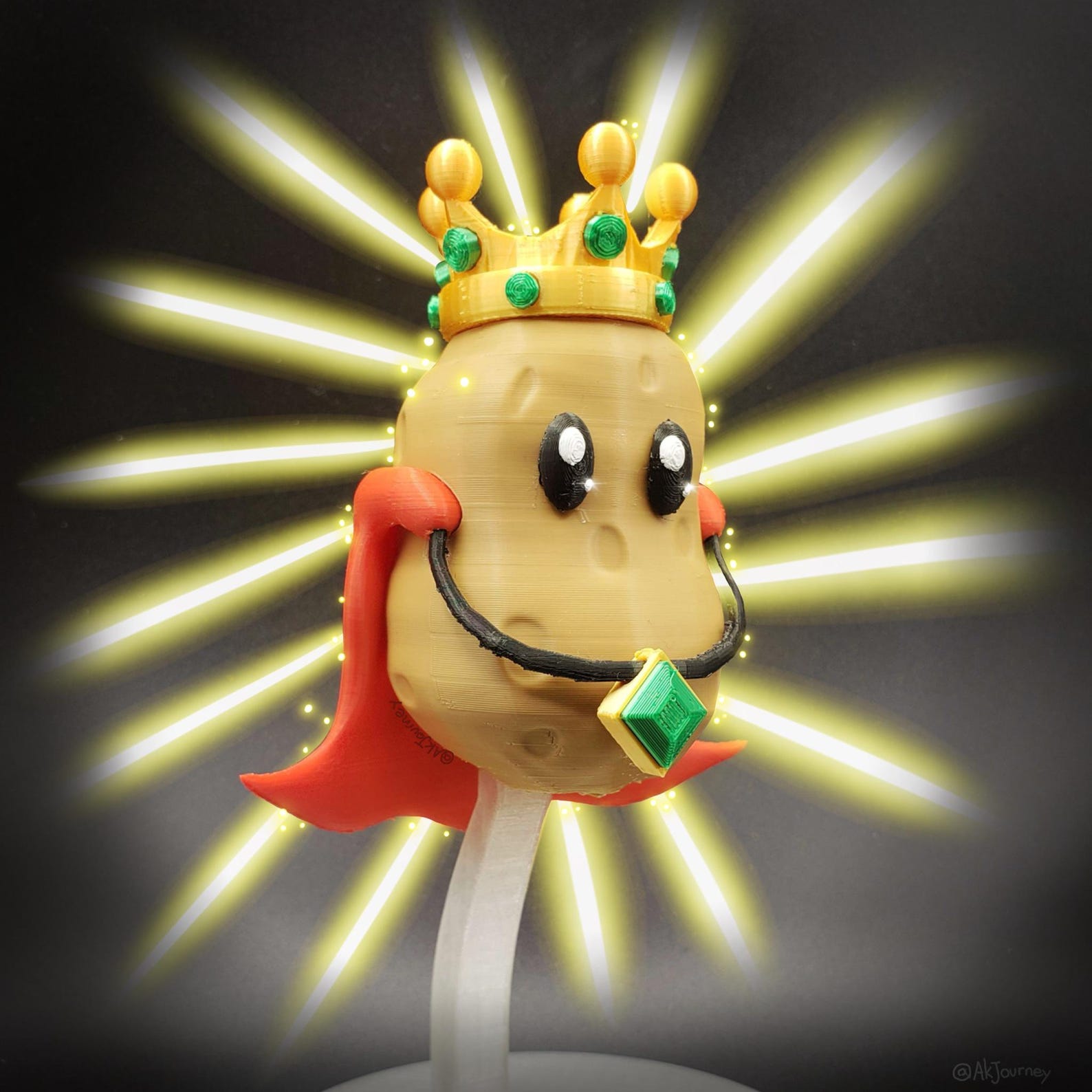 Potato King Figure With Stand, Original 3D Printed Figure for Home ...