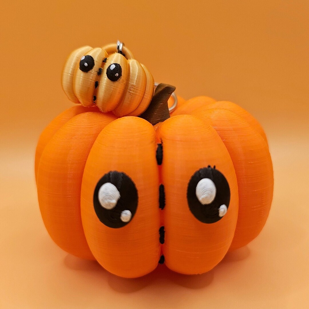 Pumpkin Figure,(hand Painted) (3d Printed), Home Decor, Cozy, Desktop ...