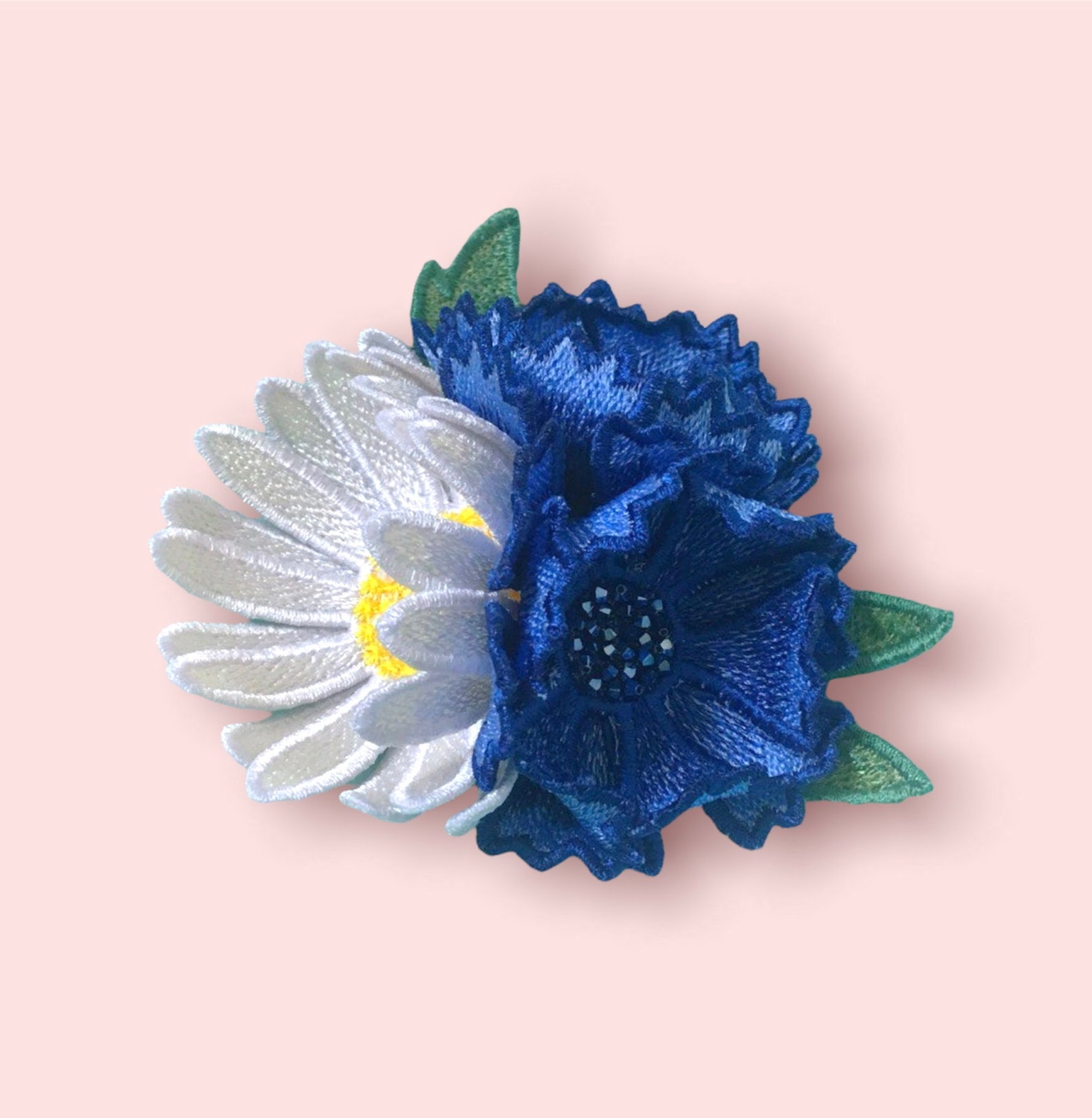 Free Standling Lace Wildflowers Daisy Cornflower Flower FSL Embroidery Pattern Flower Motif 3D ...