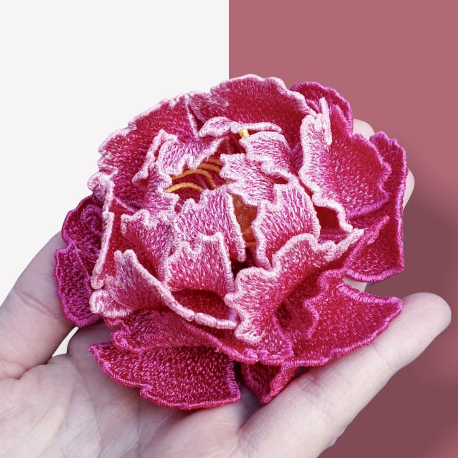 Free Standing Lace Peony Flower Digital Embroidery File Peony FSL ...