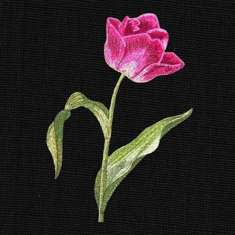 Tulip Artistic Machine Embroidery Design Digital Embroidery - Etsy