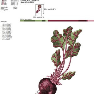 Machine Embroidery Design – Beetroot, in Artistic Satin Stitch ...