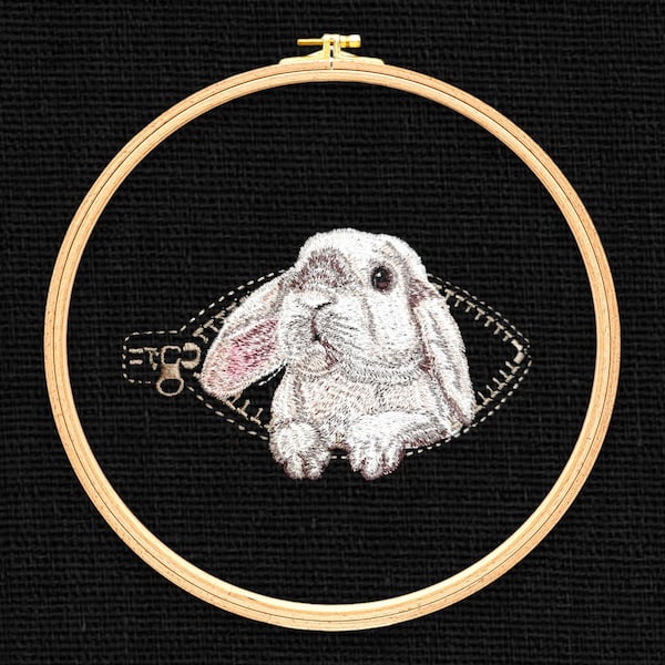 Rabbit Embroidery - Etsy