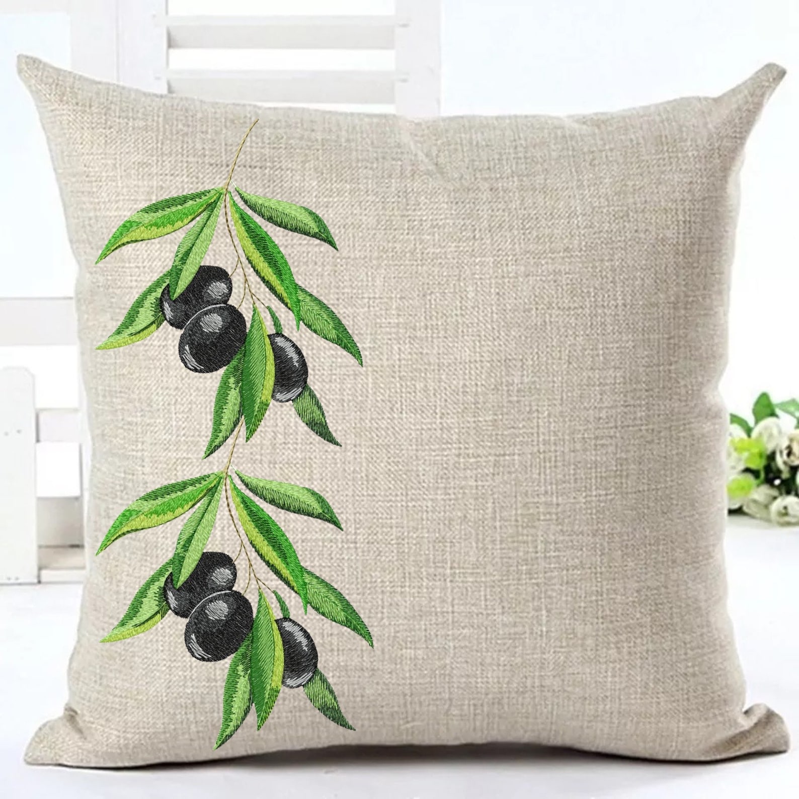 Olive Branch Artistic Machine Embroidery Design Digital | Etsy