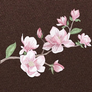 Magnolia Twig in the Technique of Art Embroidery Machine Embroidery ...