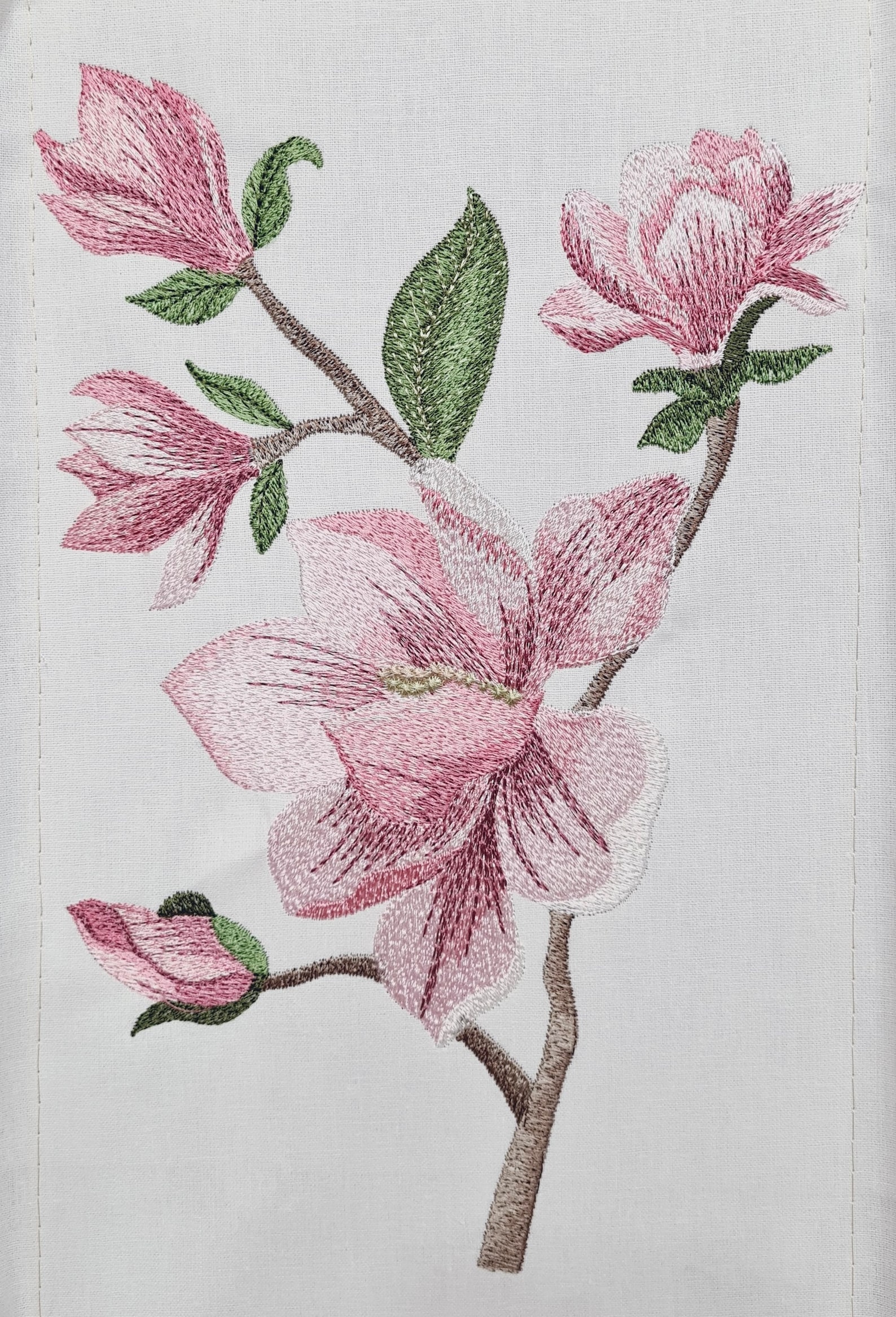 Magnolia Twig in the Technique of Art Embroidery Machine Embroidery ...
