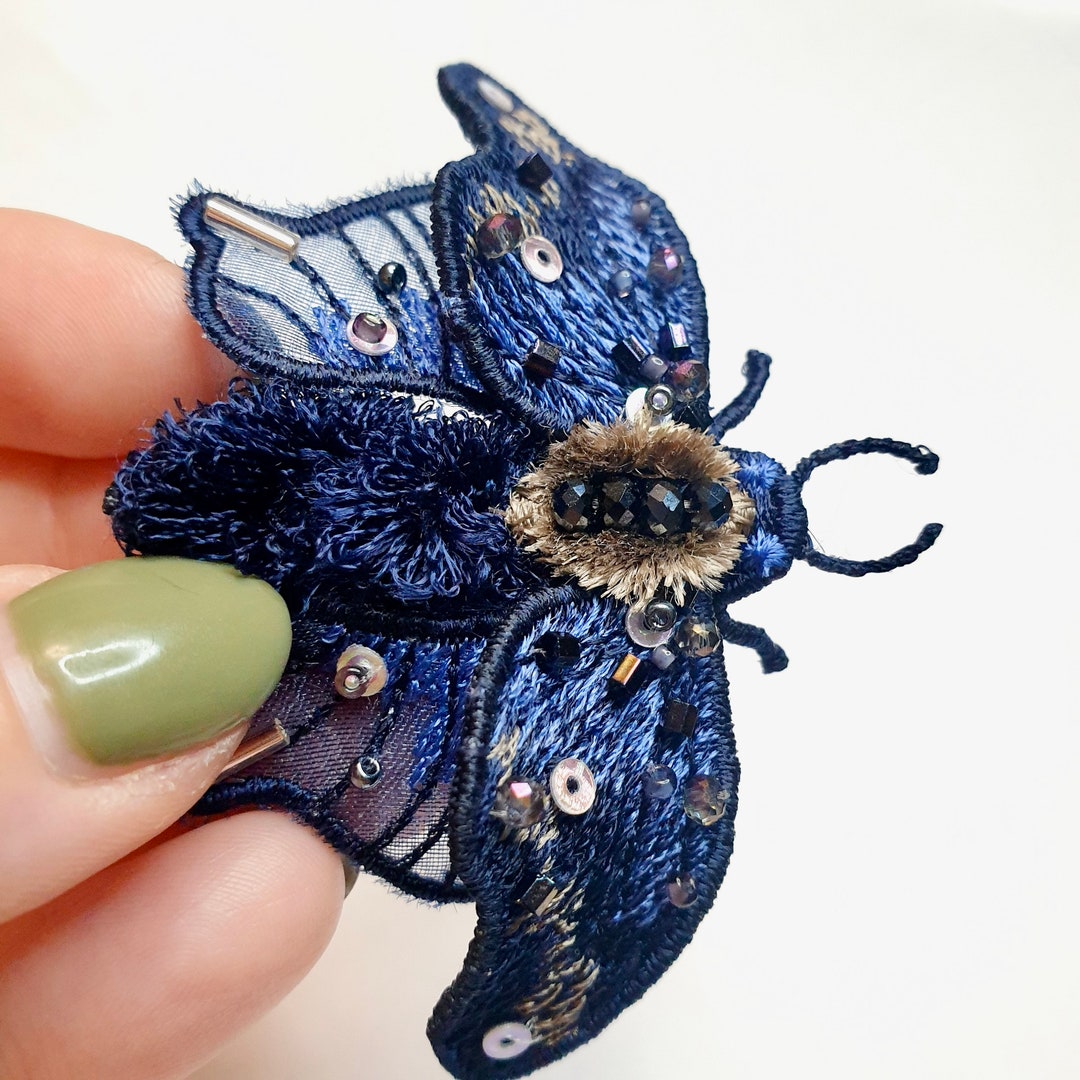 Brooch Moth Machine Embroidery Design FSL, Insect Brooch, FSL Brooch ...