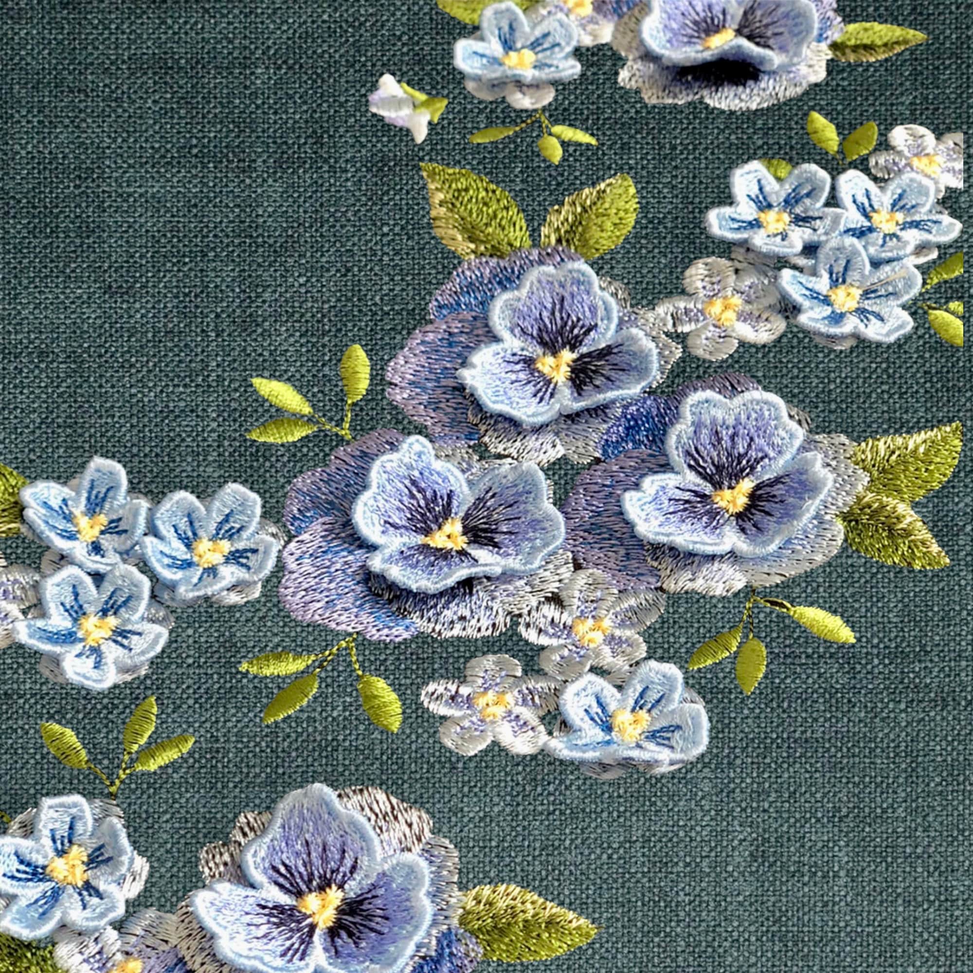 Pansies and Forget-me-nots 3D Flowers Set Machine Embroidery Designs ...