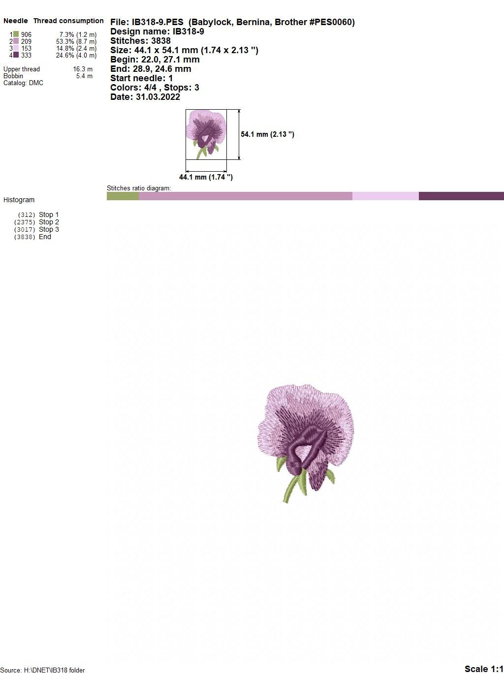 Sweet Pea Artistic Machine Embroidery Design Digital Embroidery Pattern ...