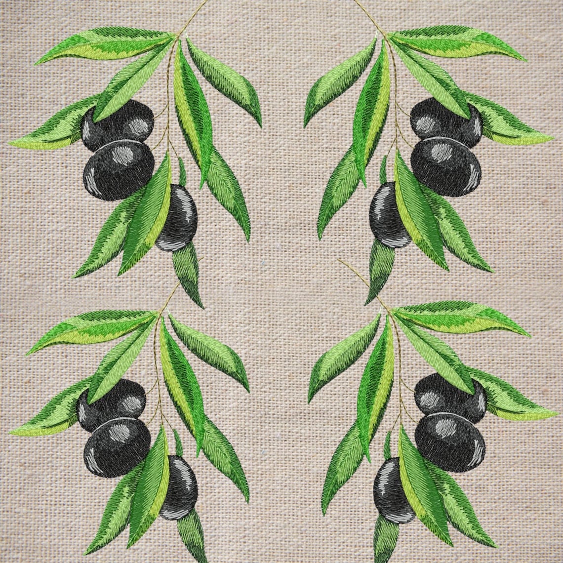 Olive Branch Artistic Machine Embroidery Design Digital - Etsy