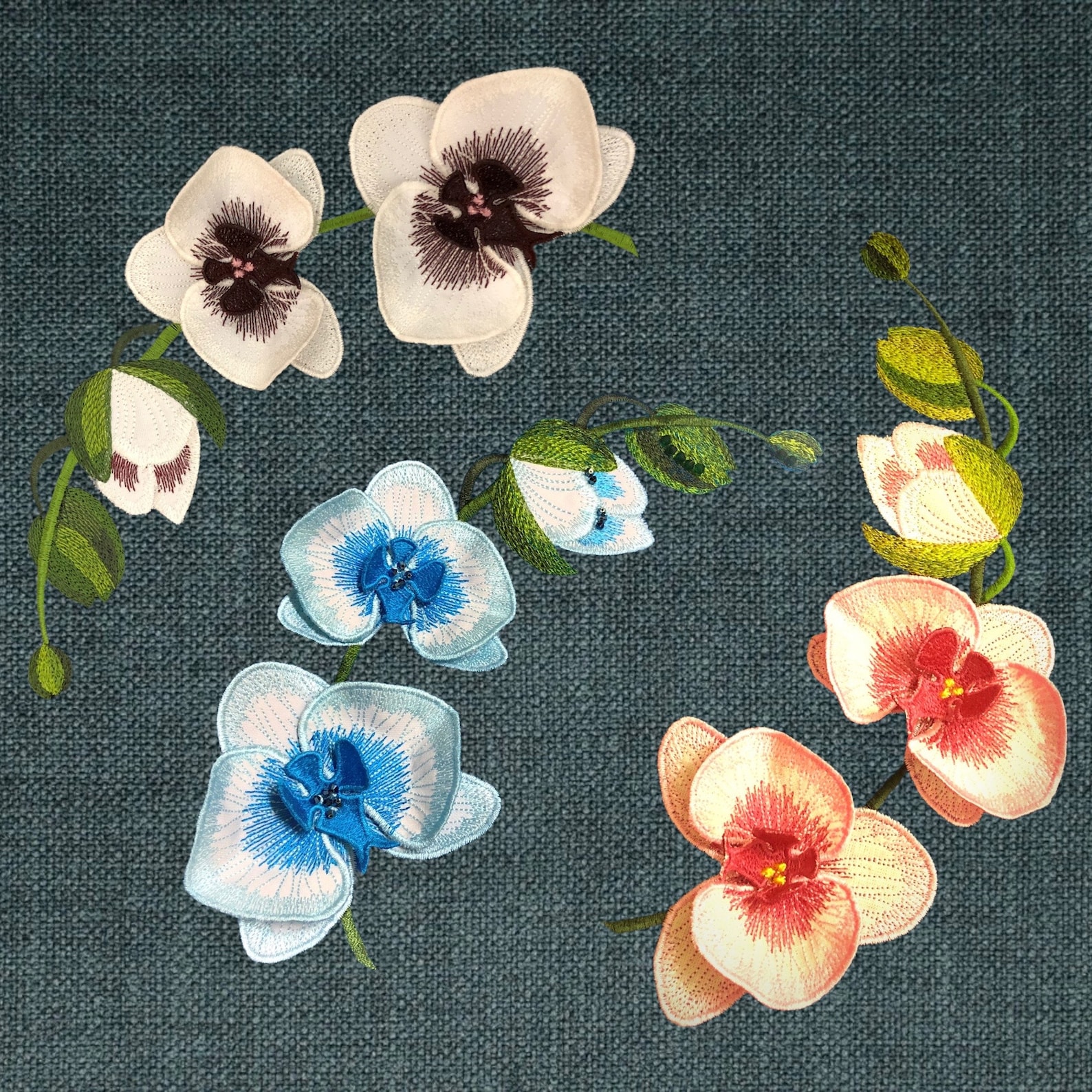 3dorchid Flower Machine Embroidery Design Applique Pattern Digital ...