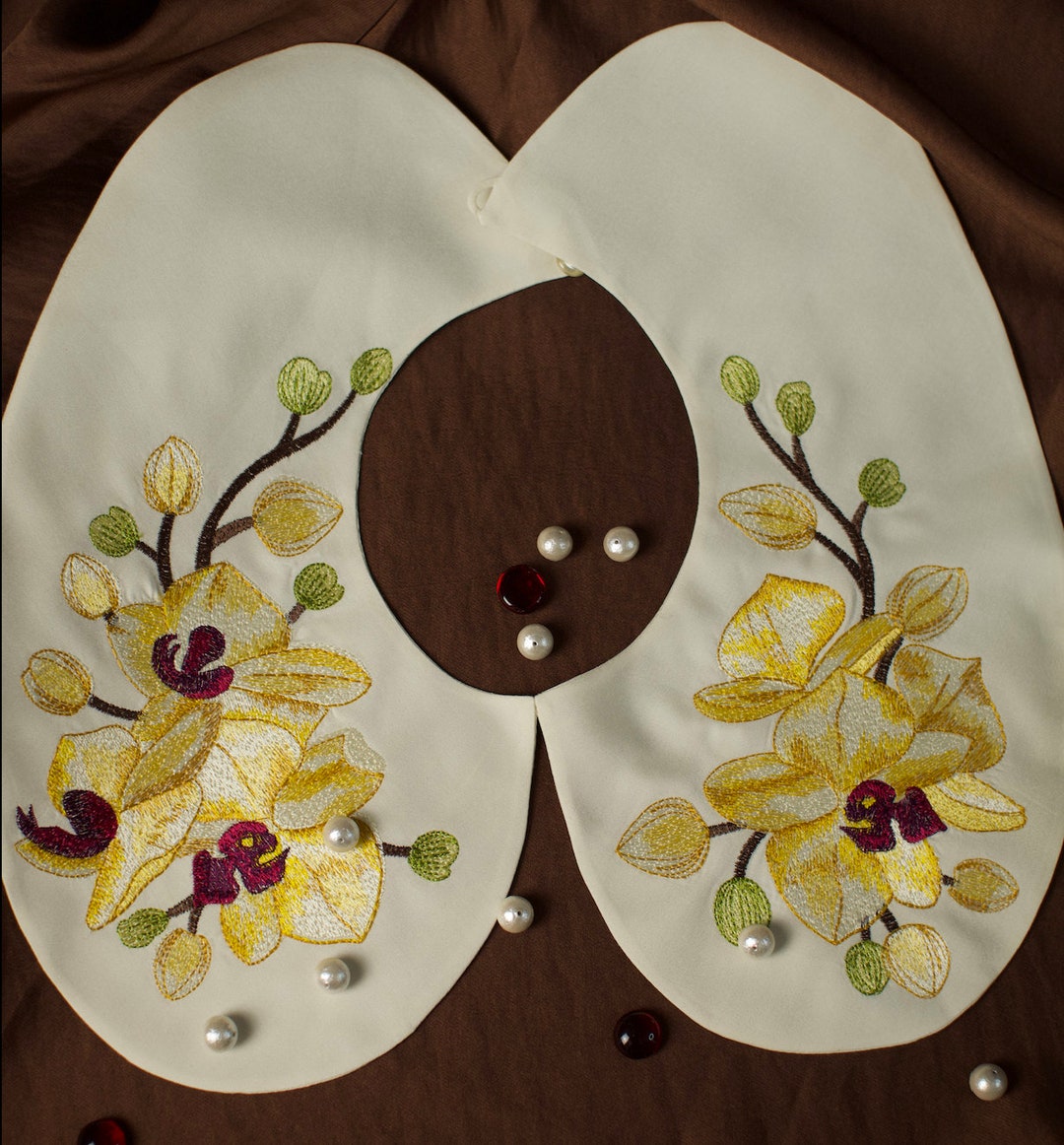 Machine Embroidery Design for Collar “orchids” - Etsy