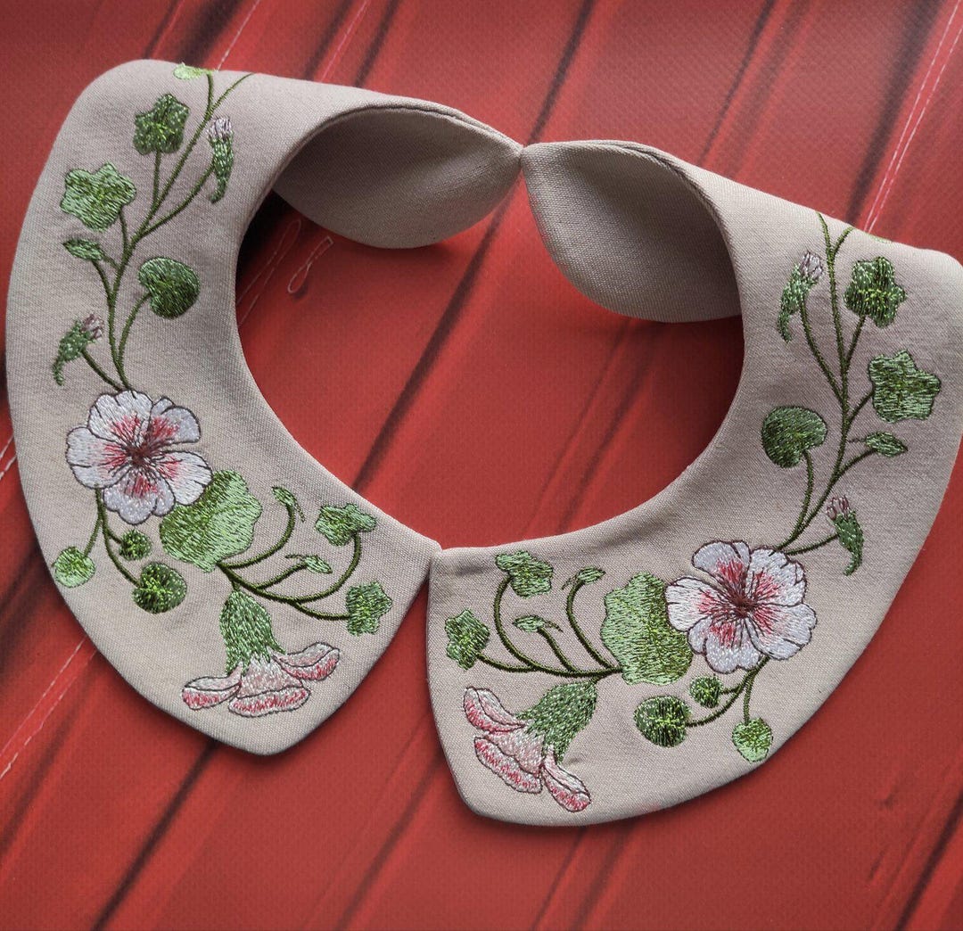 Machine Embroidery Design Collar "nasturtium" - Etsy