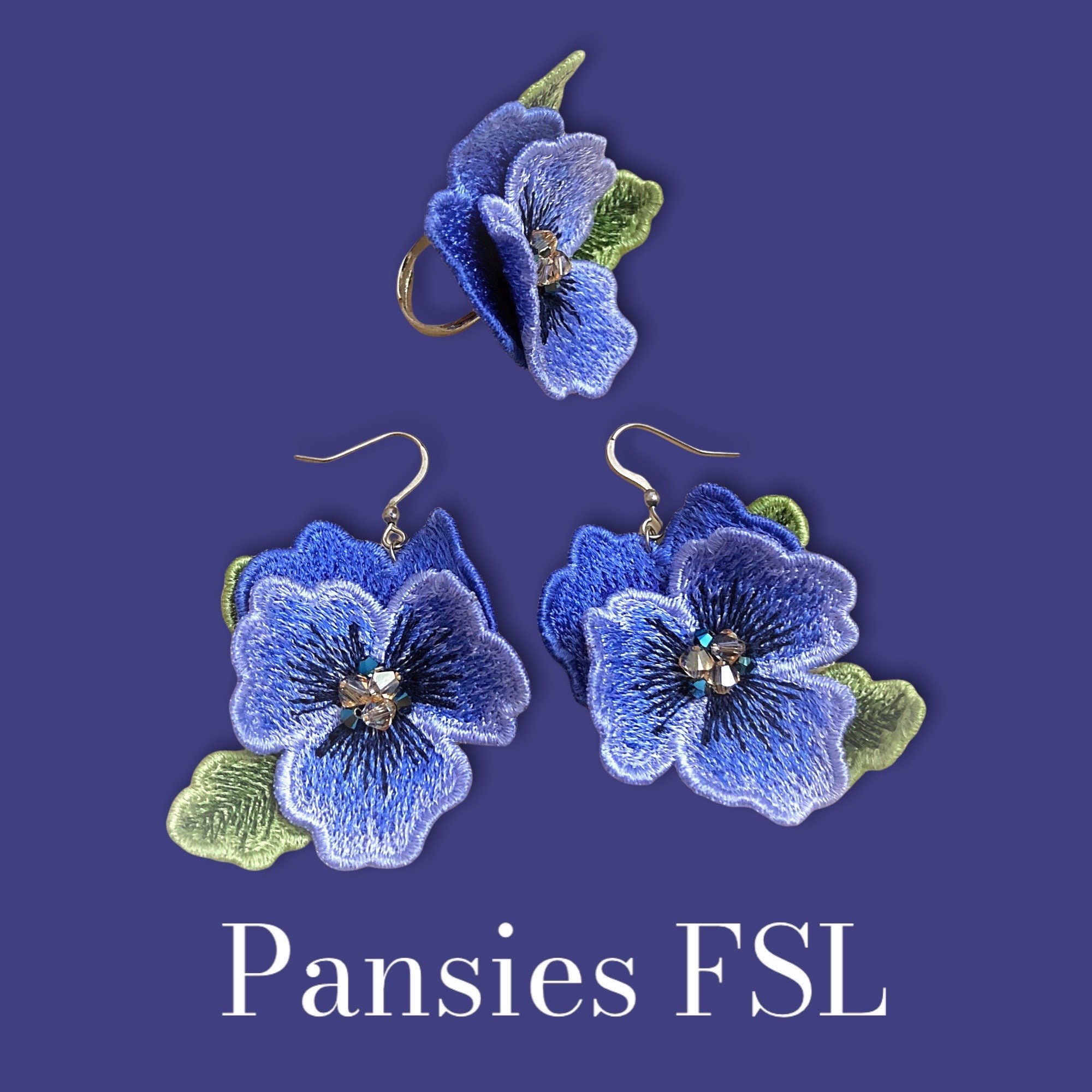 Pansies FSL Machine Embroidery Designs Free Standing Lace Embroidery ...