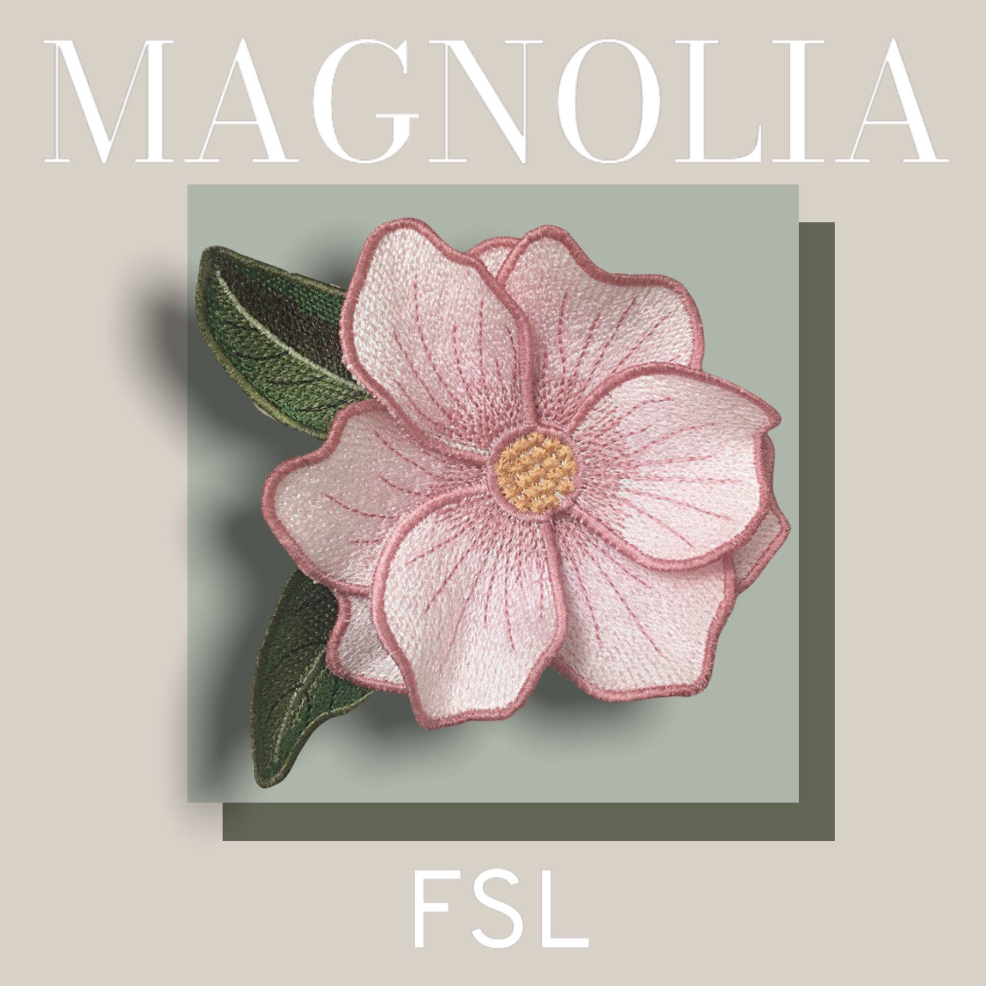 Magnolia Flower FSL Machine Embroidery Design Digital Embroidery ...