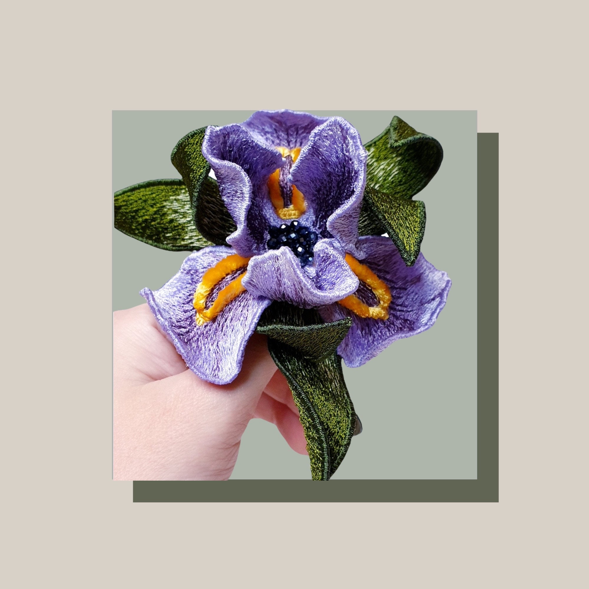 Iris Brooch FSL Machine Embroidery Designs Free Standing Lace ...