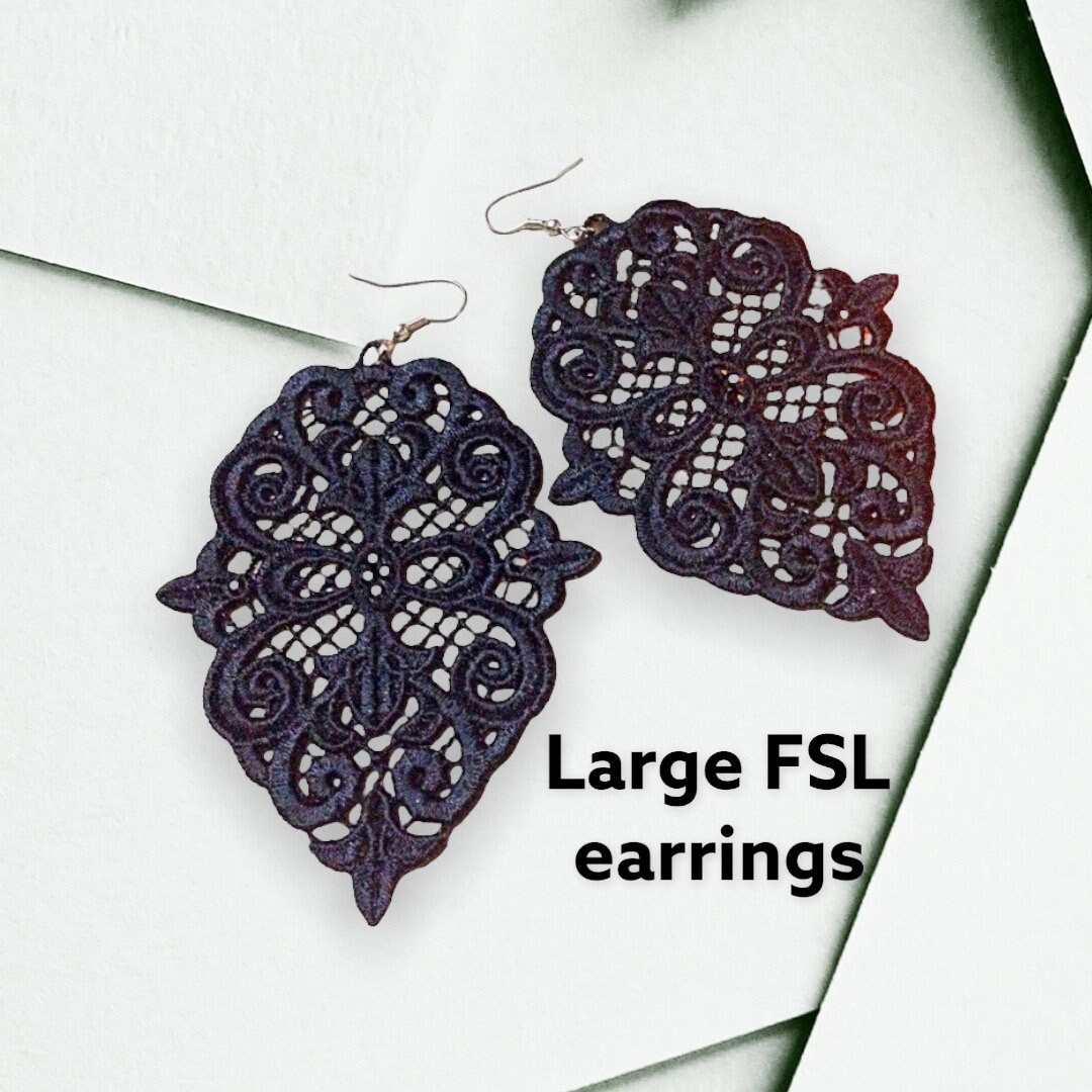 Lage Free Standing Lace Earrings Machine Embroidery Design FSL Pattern ...