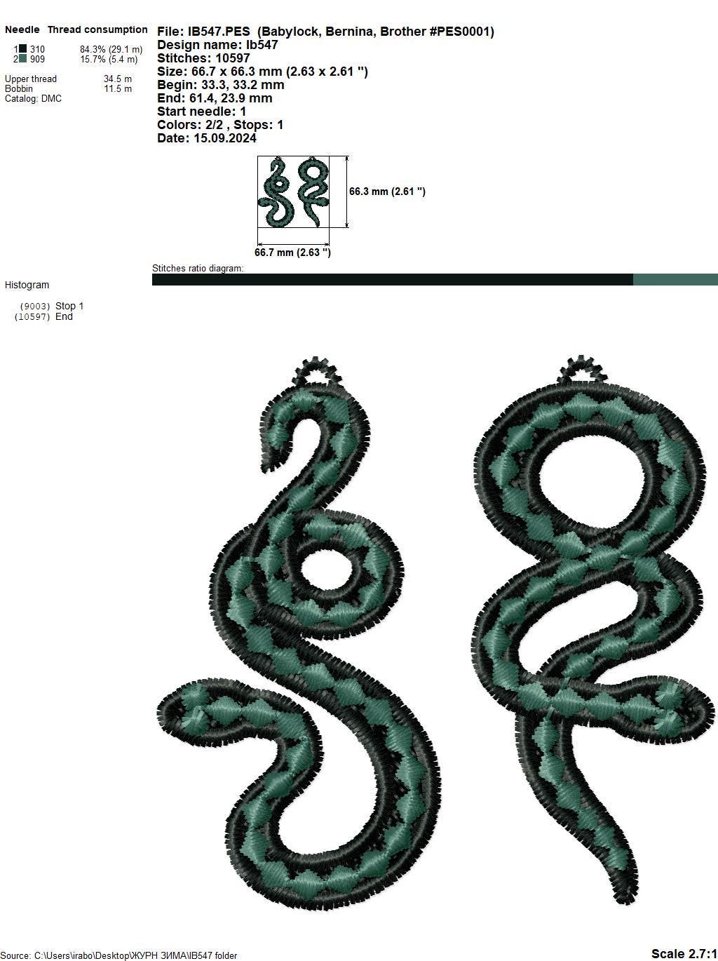Machine Embroidery Design of Snake Earrings FSL - Etsy