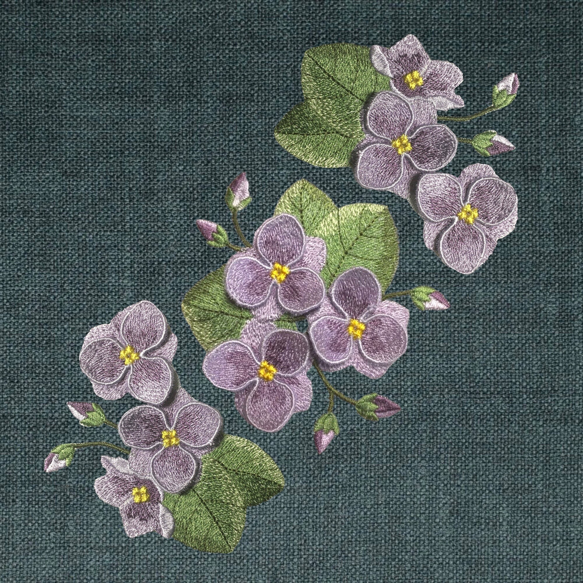 Set Ofsix Designs Violets With 3delements Machine Embroidery - Etsy