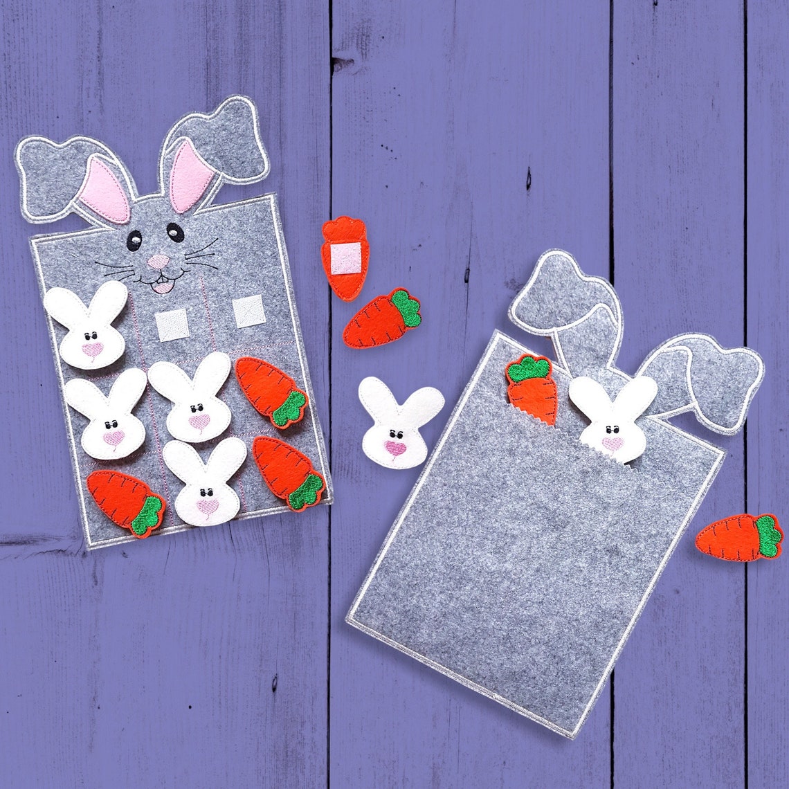 Rabbit Tic Tac Toe Game Machine Embroidery Designs in the Hoop Project ...