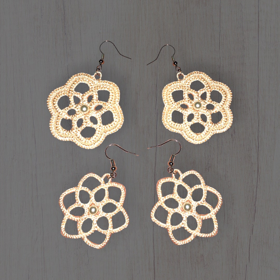 Free Standing Lace Earrings Set Tatting Machine Embroidery Design FSL ...