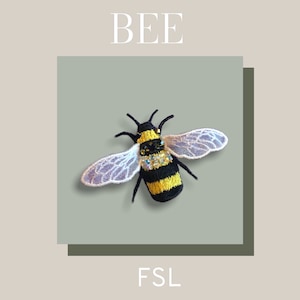 Bee Brooch FSL Machine Embroidery Design Digital Embroidery Pattern ...