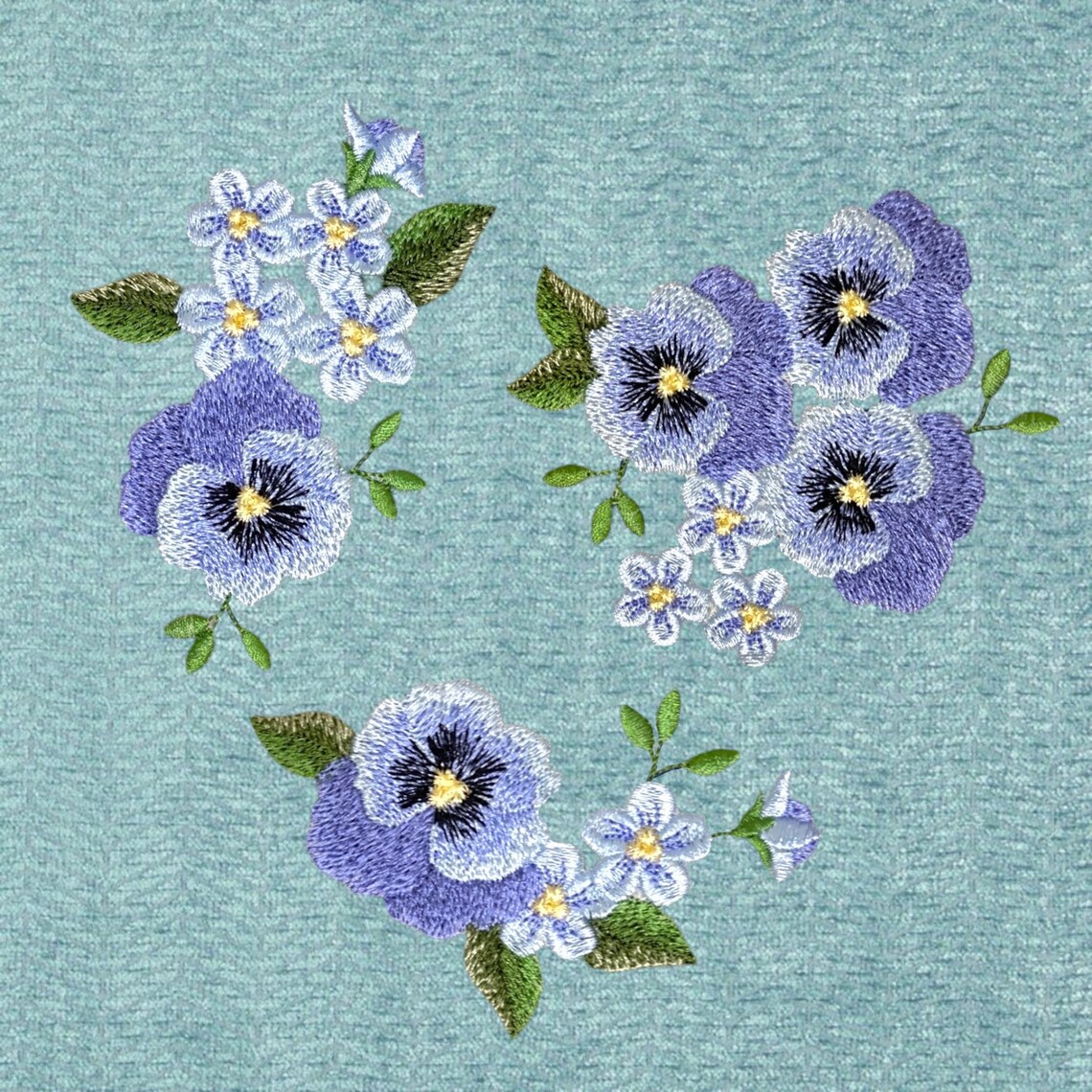 Pansies Set for 4X4 Hoops Machine Embroidery Designs Digital Embroidery ...
