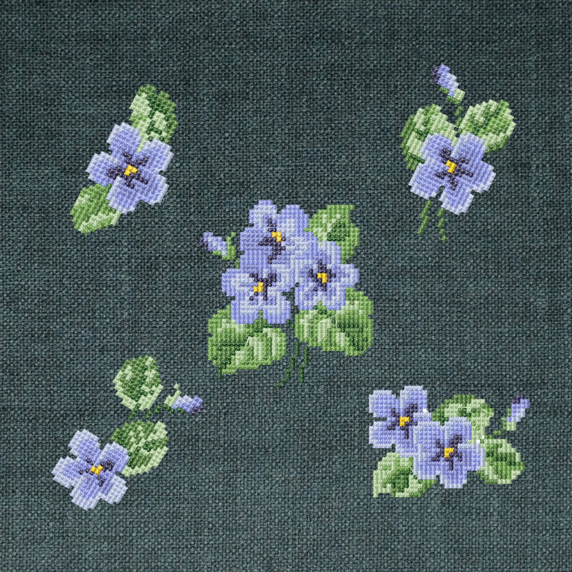 Violets Blue Cross-stitch Set Patterns Machine Embroidery Designs ...