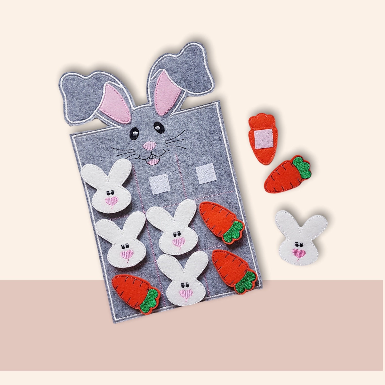 Rabbit Tic Tac Toe Game Machine Embroidery Designs in the Hoop | Etsy