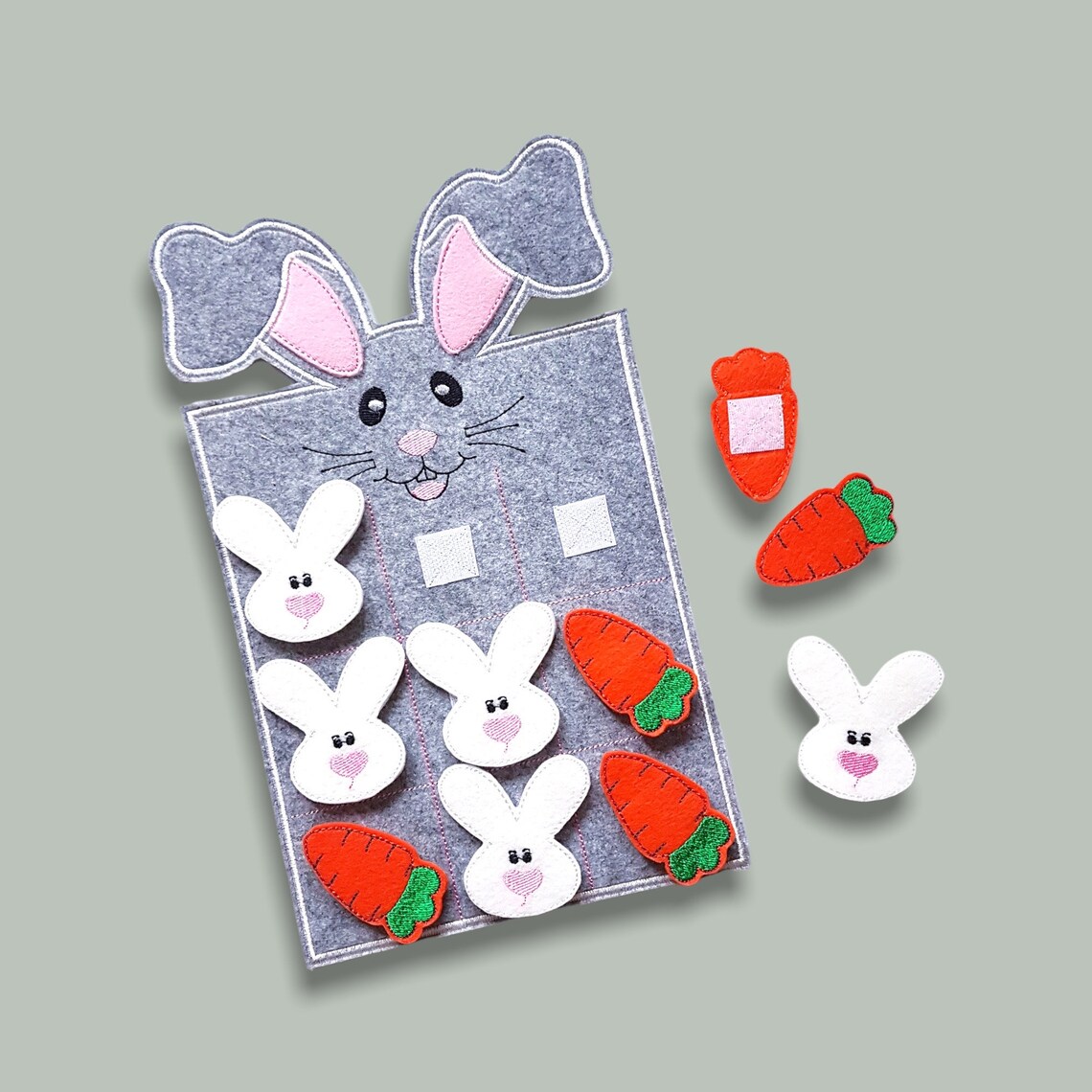 Rabbit Tic Tac Toe Game Machine Embroidery Designs in the Hoop | Etsy