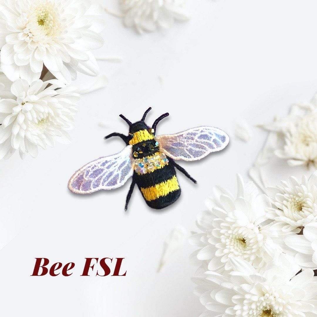 Bee Brooch FSL Machine Embroidery Design Digital Embroidery Pattern ...