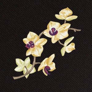 Orchid Machine Embroidery Design Using Artistic Satin Stitch Technique ...