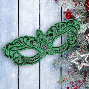 Free Standling Lace Masquerade Mask FSL Christmas Machine Embroidery ...
