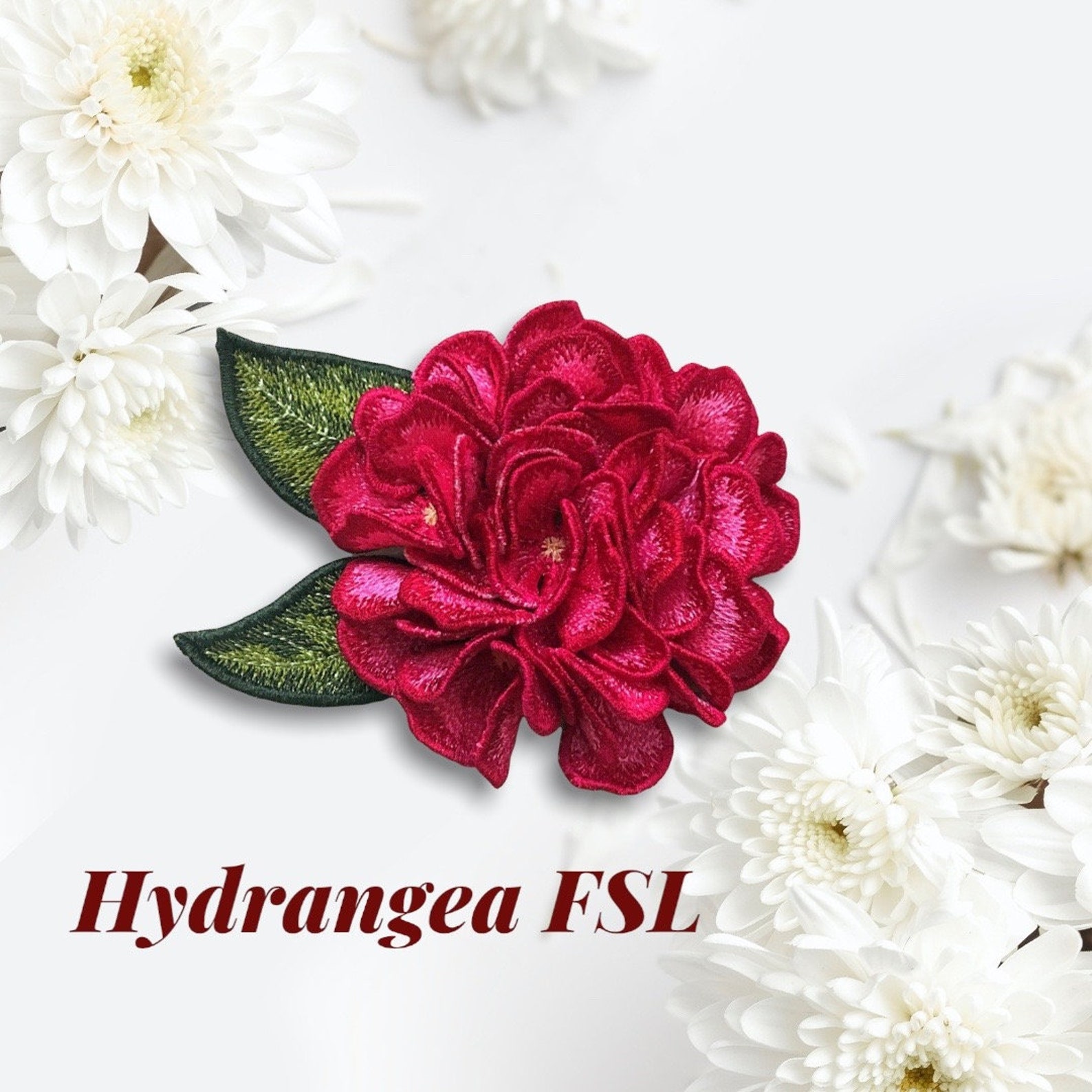Hydrangea Flower FSL Machine Embroidery Design Digital Embroidery ...